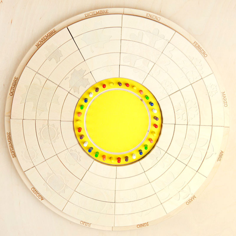 Calendario circular permanente de madera de Fizz Ideas - envío 24/48 h ...