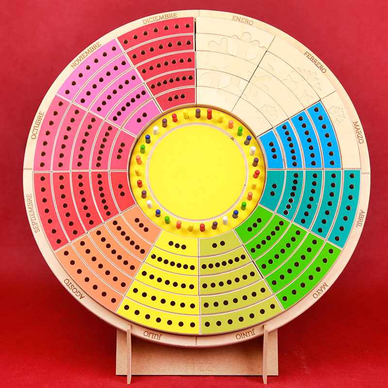 Calendario circular permanente de madera de Fizz Ideas - envío 24/48 h ...